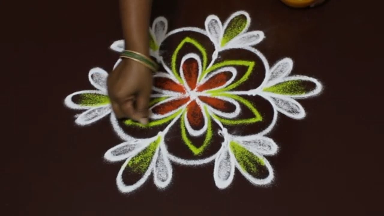 3 dots daily rangoli design | rangoli by sunitha - YouTube