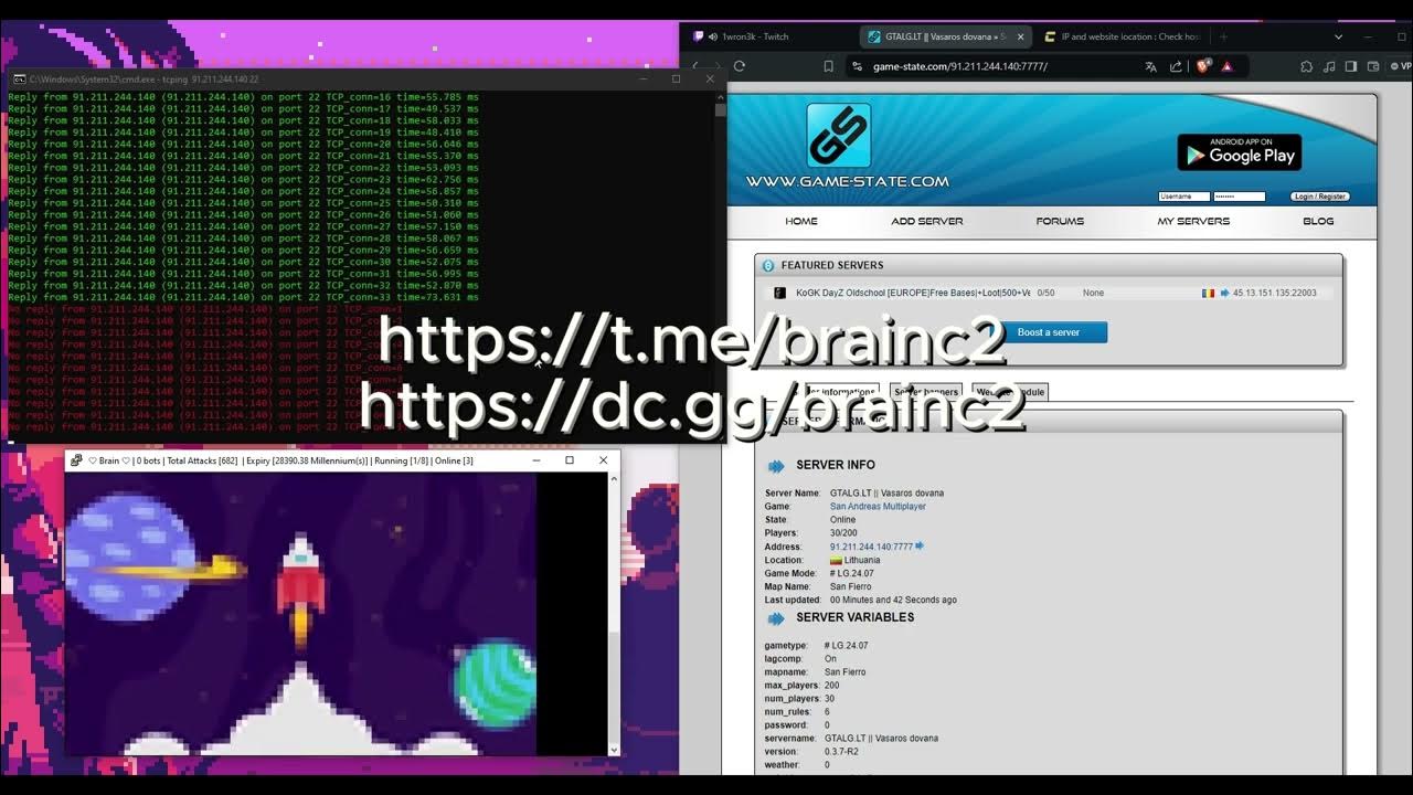 BRAIN C2 vs SAMP SERVER (40GBs Anti DDoS 💢) | STRONG AND CHEAP C2 ...