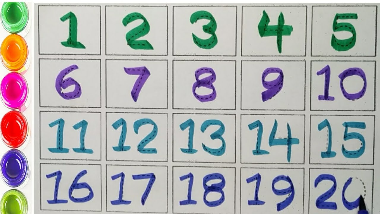 123 Number Counting | 1234 Number Names | 1 To 20 Numbers | 123 ...