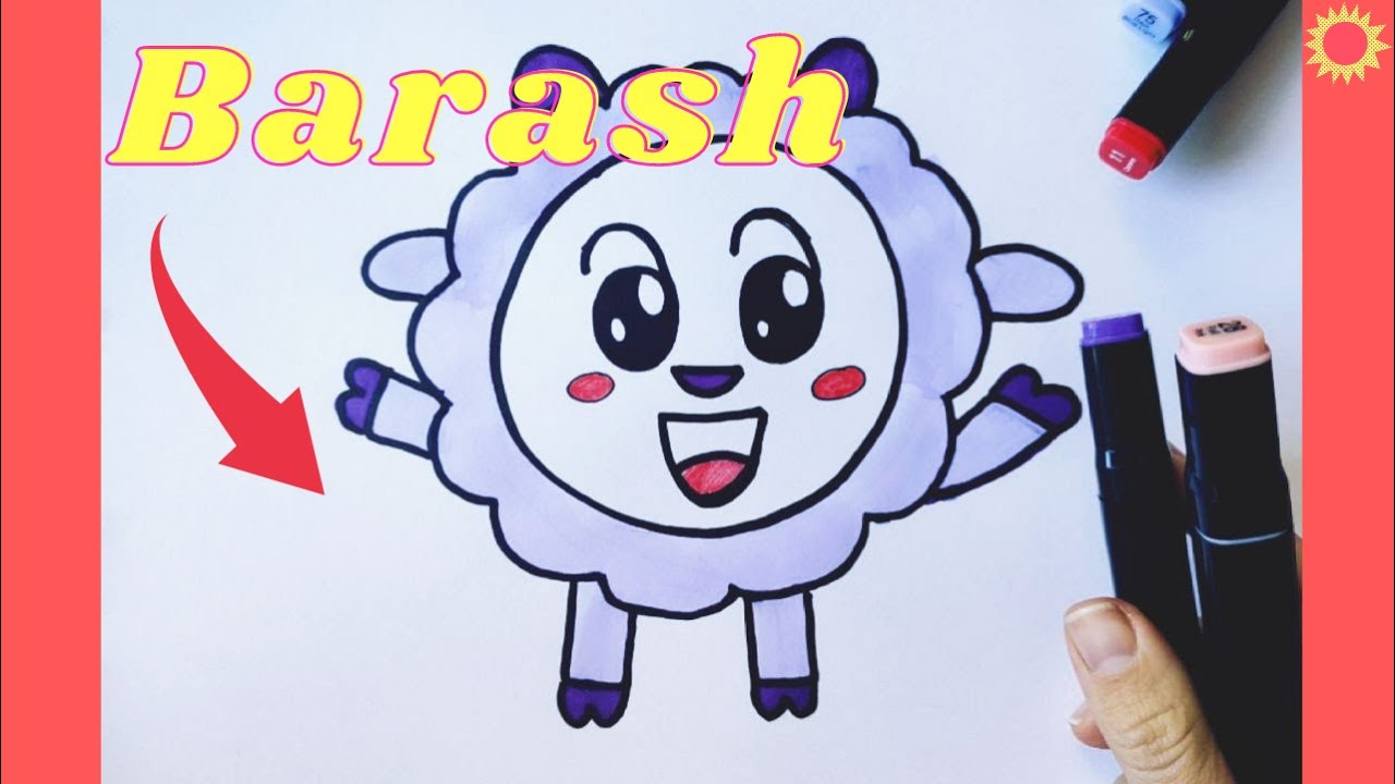 HOW TO DRAW A BARASH, STEP BY STEP, Smeshariki, Malyshariki - YouTube