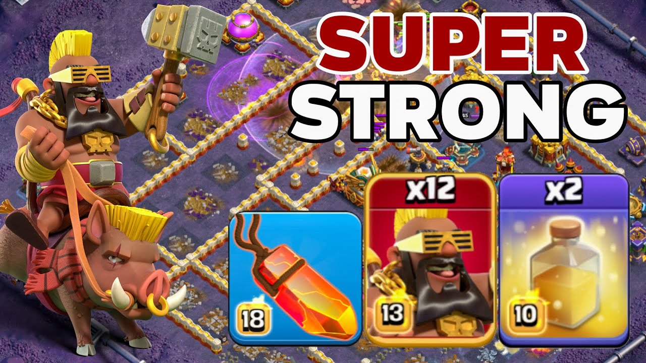 Unstoppable TH16 Sui Hero + Super Hog Rider for Easy Legend Wins! Clash of Clans - YouTube