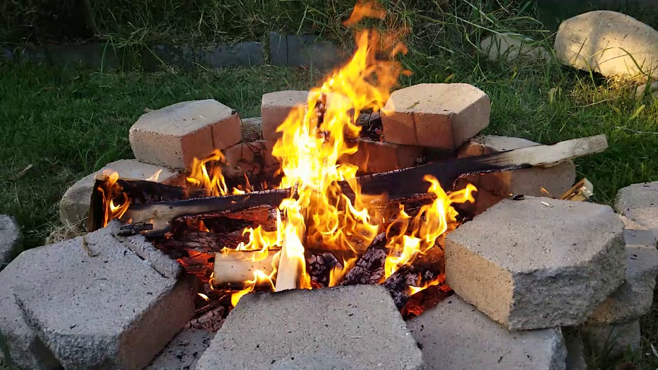 Enjoying a fire in my back yard. - YouTube