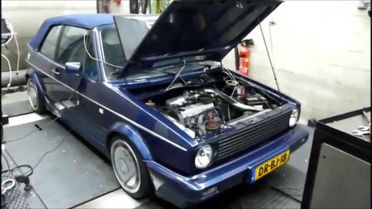 Dyno VW Golf I Cabrio 1.8L 8V Turbo 252hp KMS MP25 - YouTube