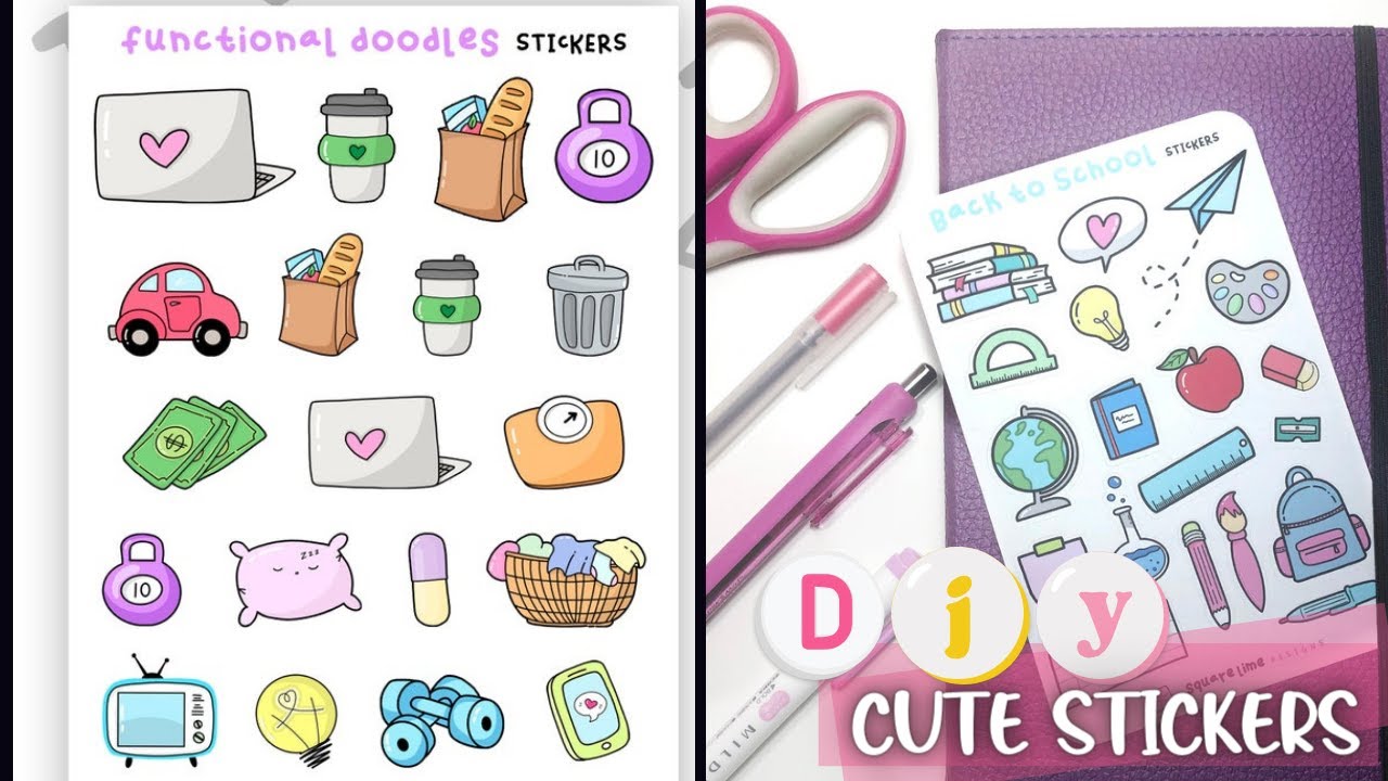 How to make Cute Stickers\DIY Stickers for Planner with Mini Storage ...