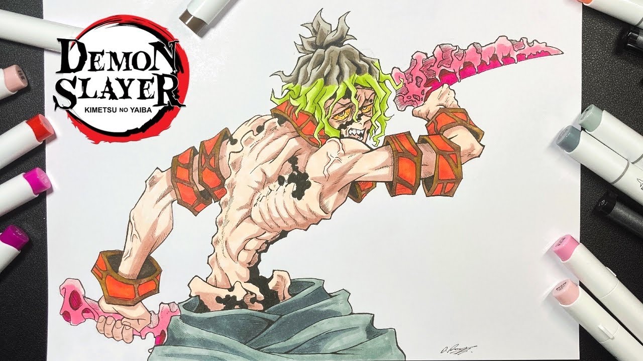Drawing GYUTARO (Upper Moon 6) from DEMON SLAYER Kimetsu no Yaiba - YouTube