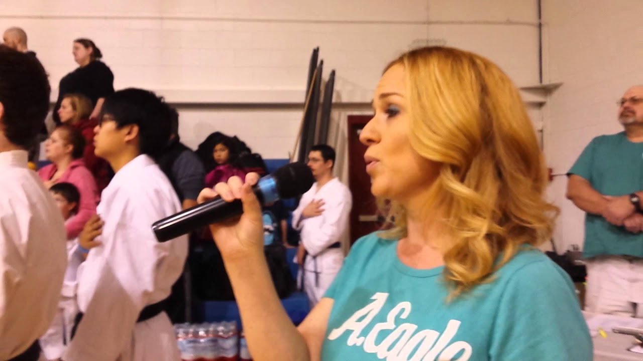 Debbie Alcorn Lamb singing the national anthem - YouTube