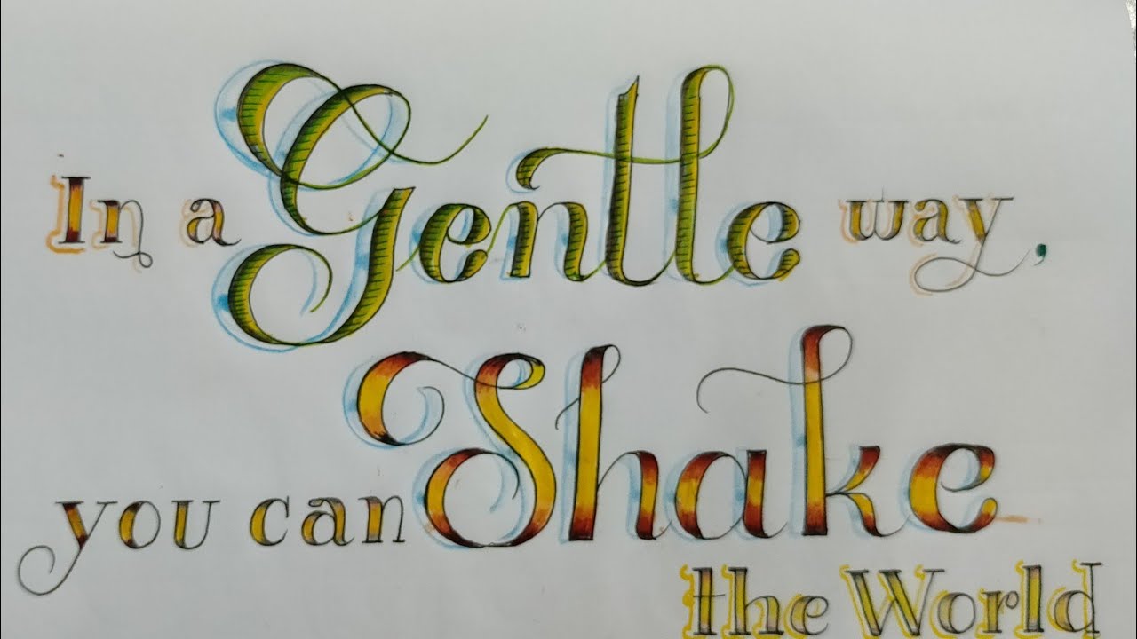 Mahatma Gandhi quotes/ how to write design calligraphy writing - YouTube