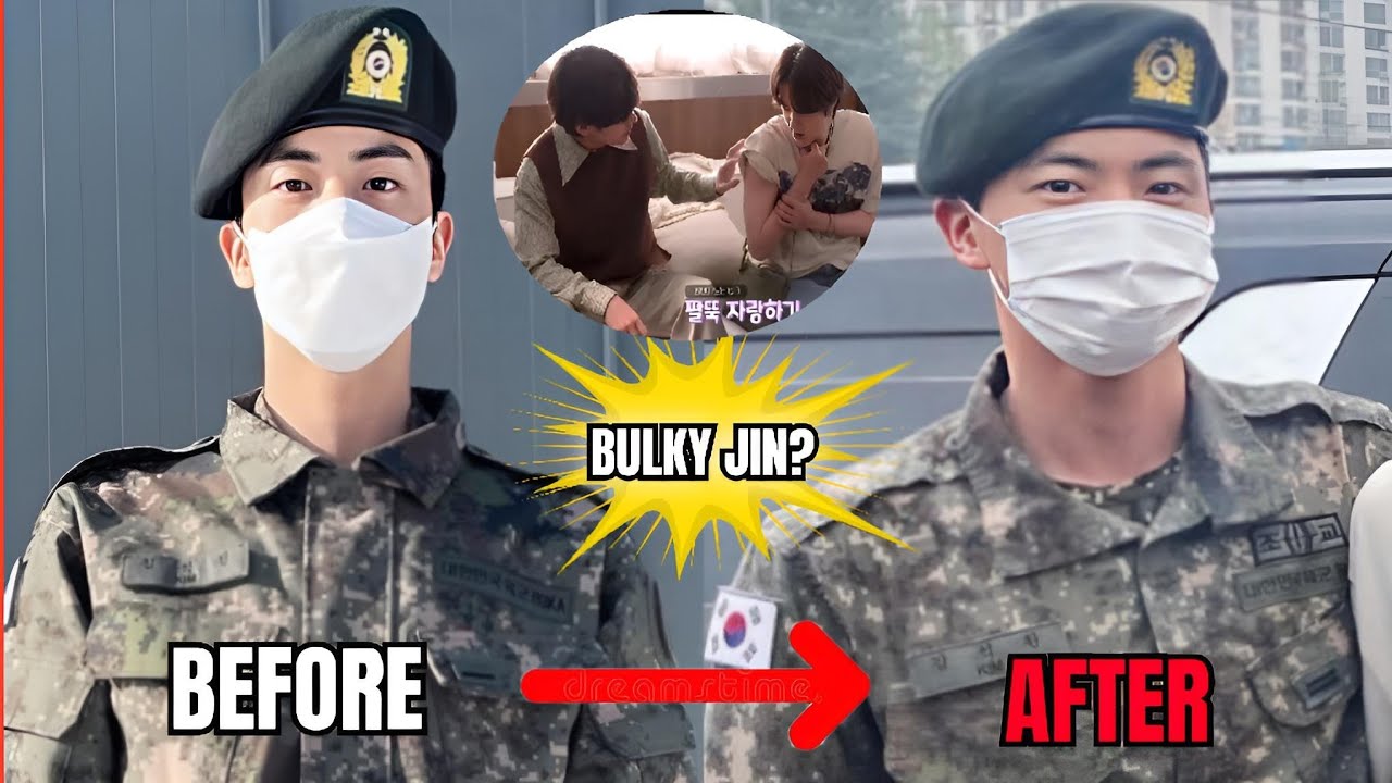 BTS JIN BECAME BULKY! V REACTION TO JIN MUSCLES😳?|@stardomcast - YouTube
