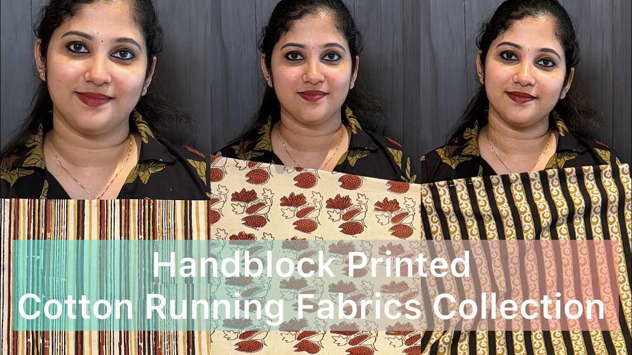 Handblock Printed Running Fabrics @Eza_fabz - YouTube