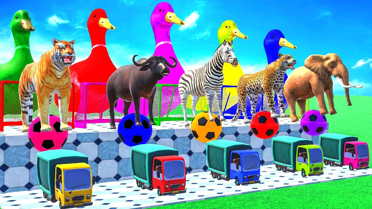 5 Giant Duck Cartoon,Tiger,Cow,Dinosaur,Gorilla,Elephant Wild Animals ...