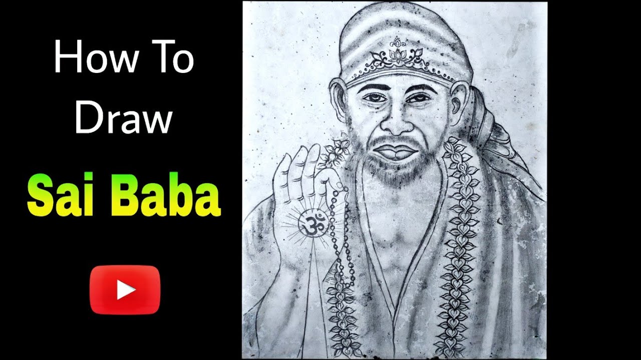 How To Draw Sai Baba//Easy Step By Step||#god #saibaba #drawing#video 🙏🙏🌺🌺 - YouTube