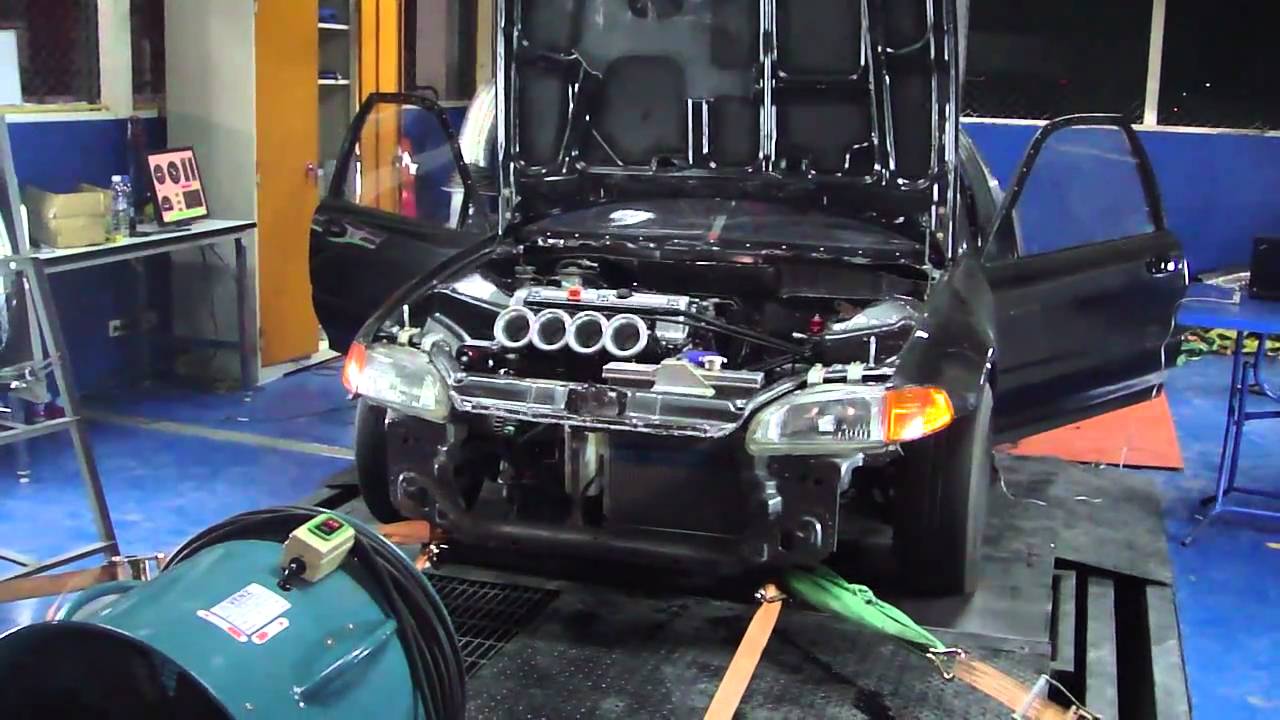 Honda Civic K26 Dragcartel Race motor 352 WHP dyno - YouTube