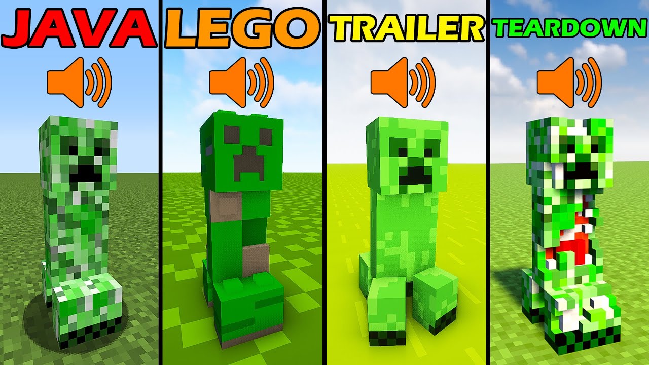 minecraft sounds java vs lego vs trailer vs teardown - YouTube