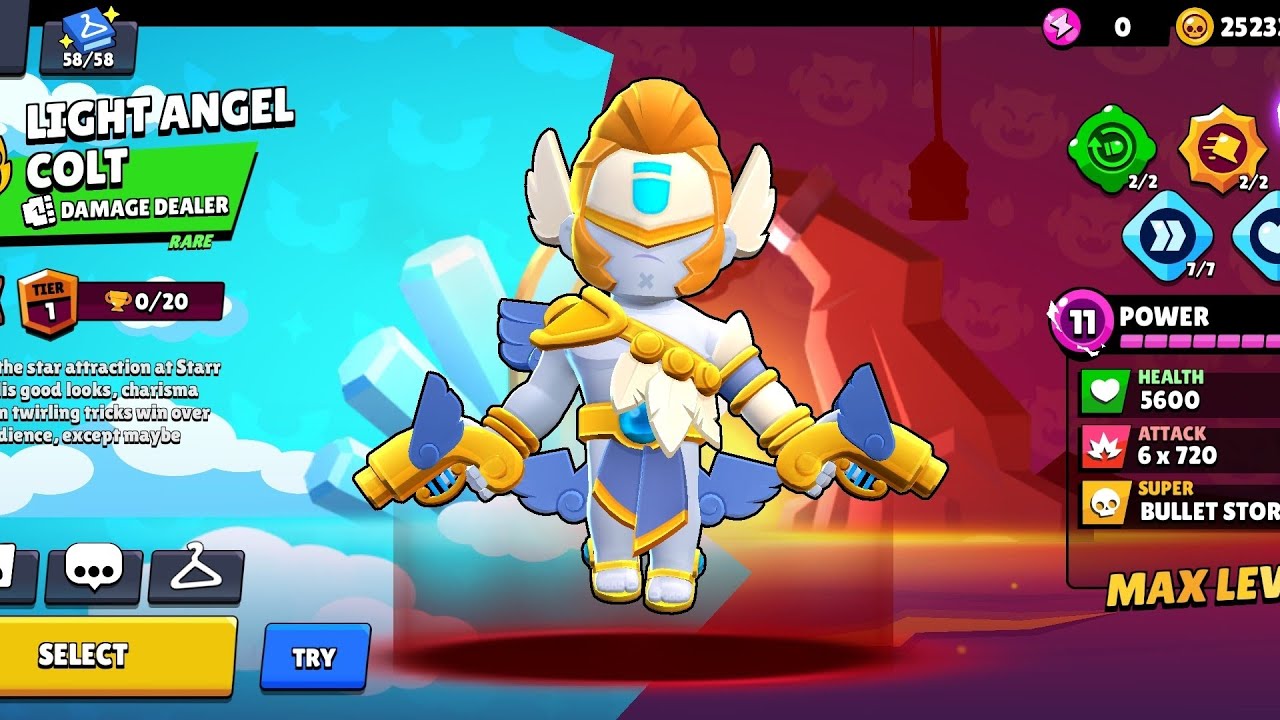 All Light Angel Colt Skin Animations In Brawl Stars! - YouTube