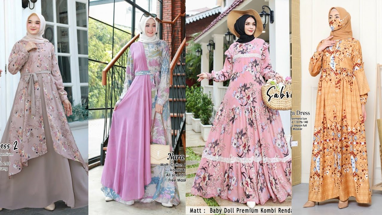 MODEL GAMIS TERBARU||GAMIS MOTIF BUNGA||GAMIS MOTIF SIMPEL||GAMIS ...