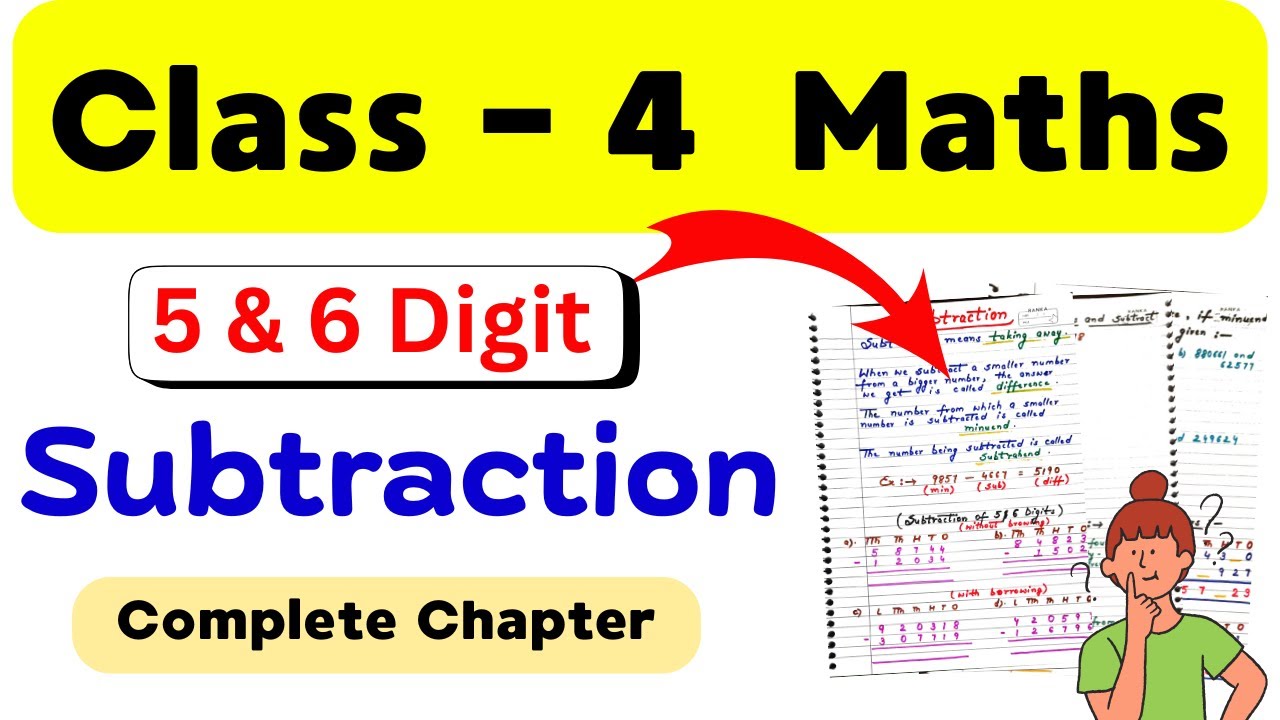 Subtraction Class 4 Maths | Subtraction Worksheet | Maths Worksheet for ...