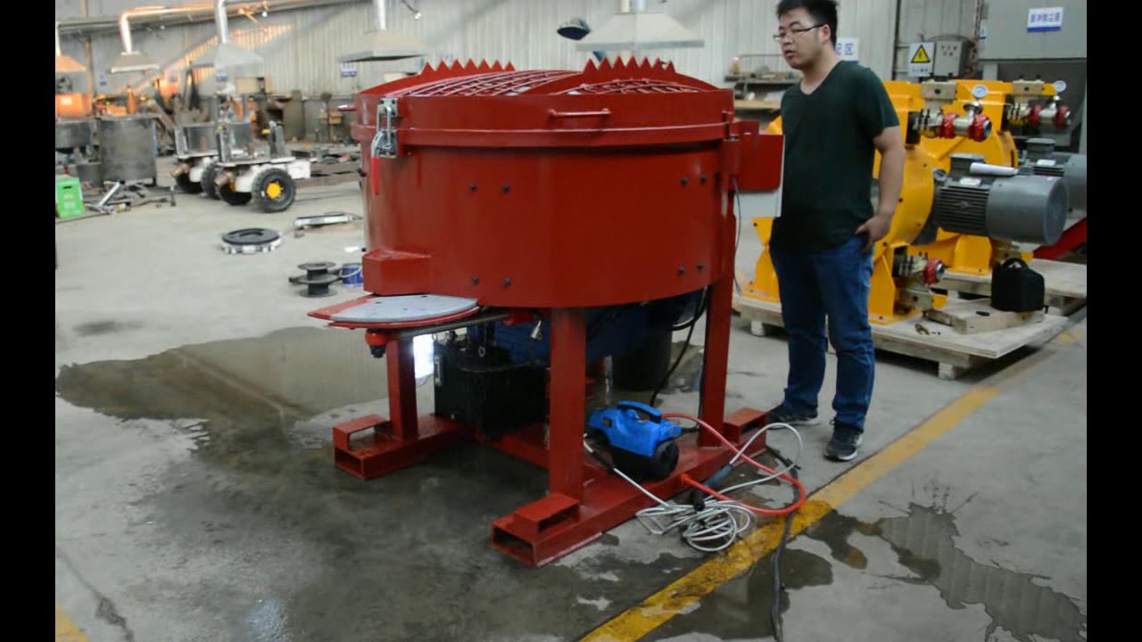Hydraulic discharge doors refractory pan mixer - YouTube