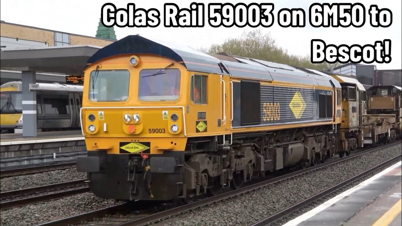Trains at oxford Inc. Colas 59003 with 6M50 to Bescot! - YouTube