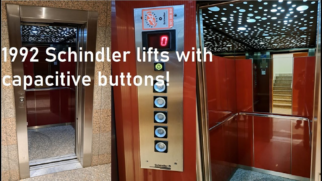 (Epic motor) 2x SCHINDLER lifts from 1991 with Capacitive Buttons - YouTube