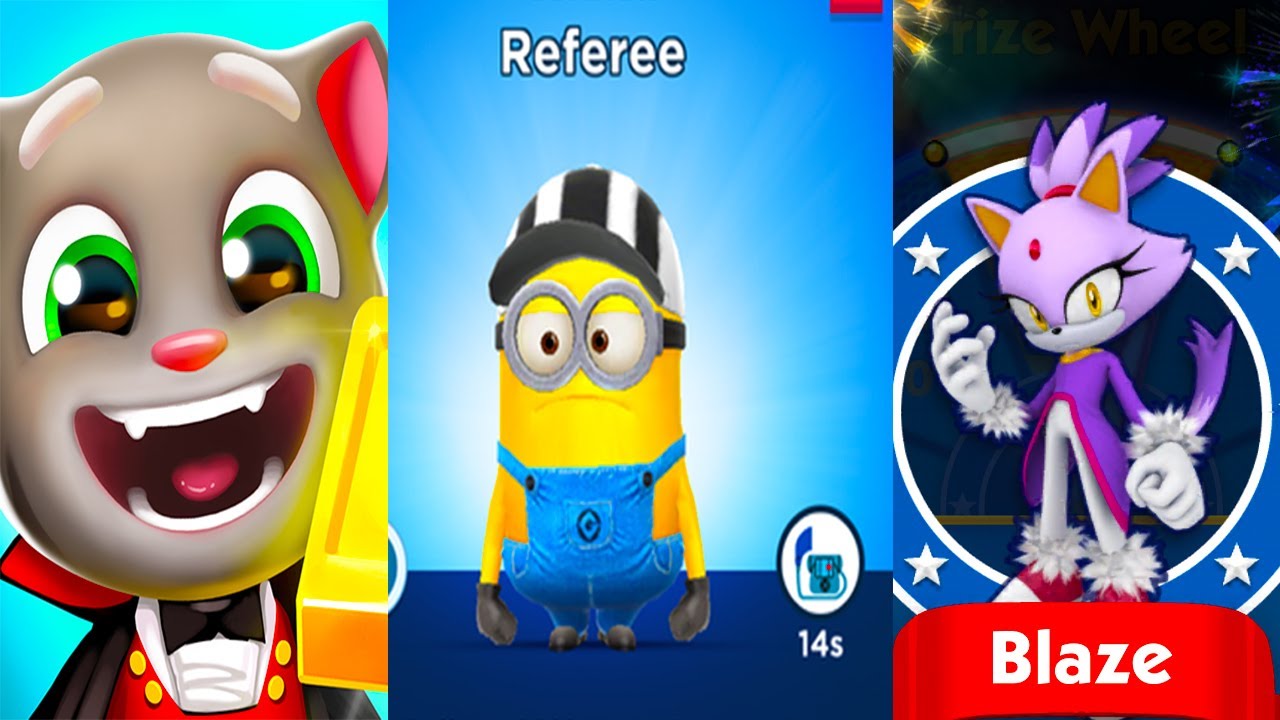 Tom vs Referee Minon vs Blaze - Talking Tom Gold Run, Minion rush ...