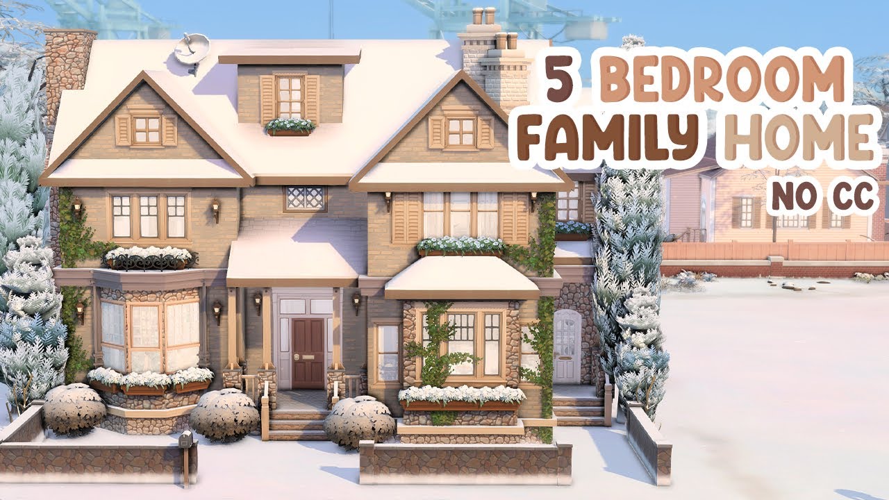 5 Bedroom Family Home l The Sims 4 Speed Build - YouTube