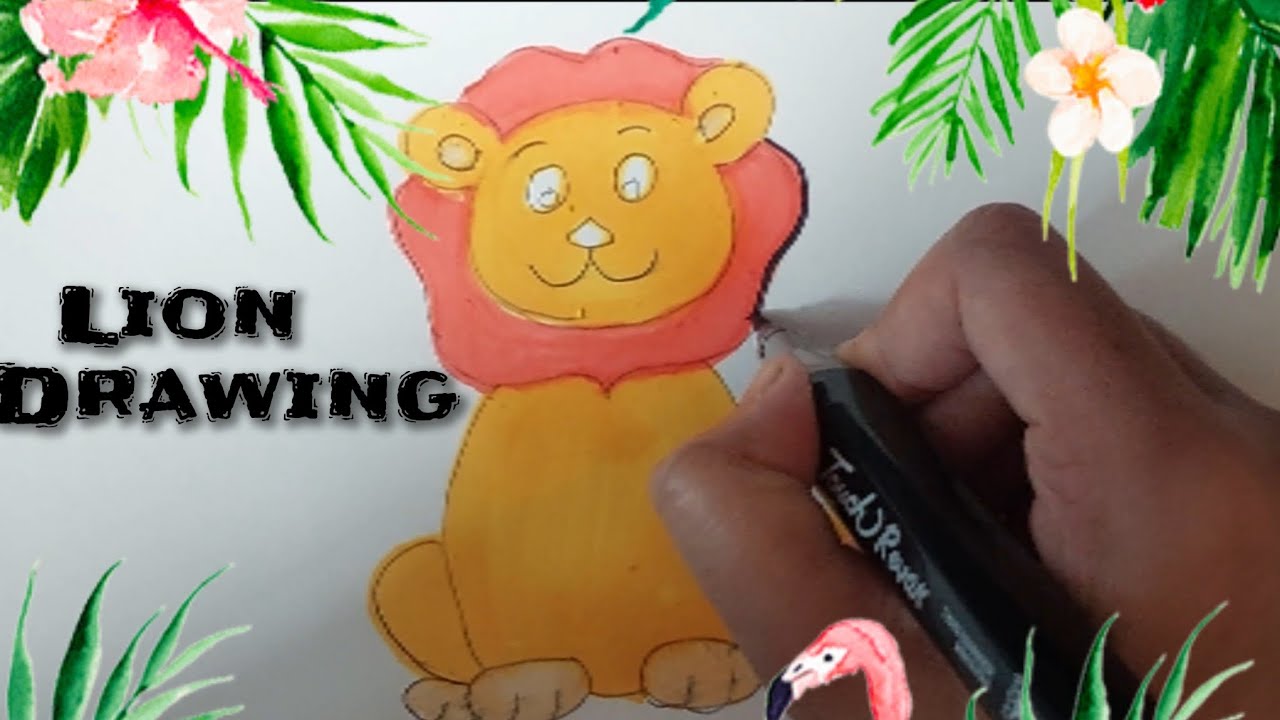 Lion Drawing Easy Step By Step For Kids |L For Lion drawing | - YouTube