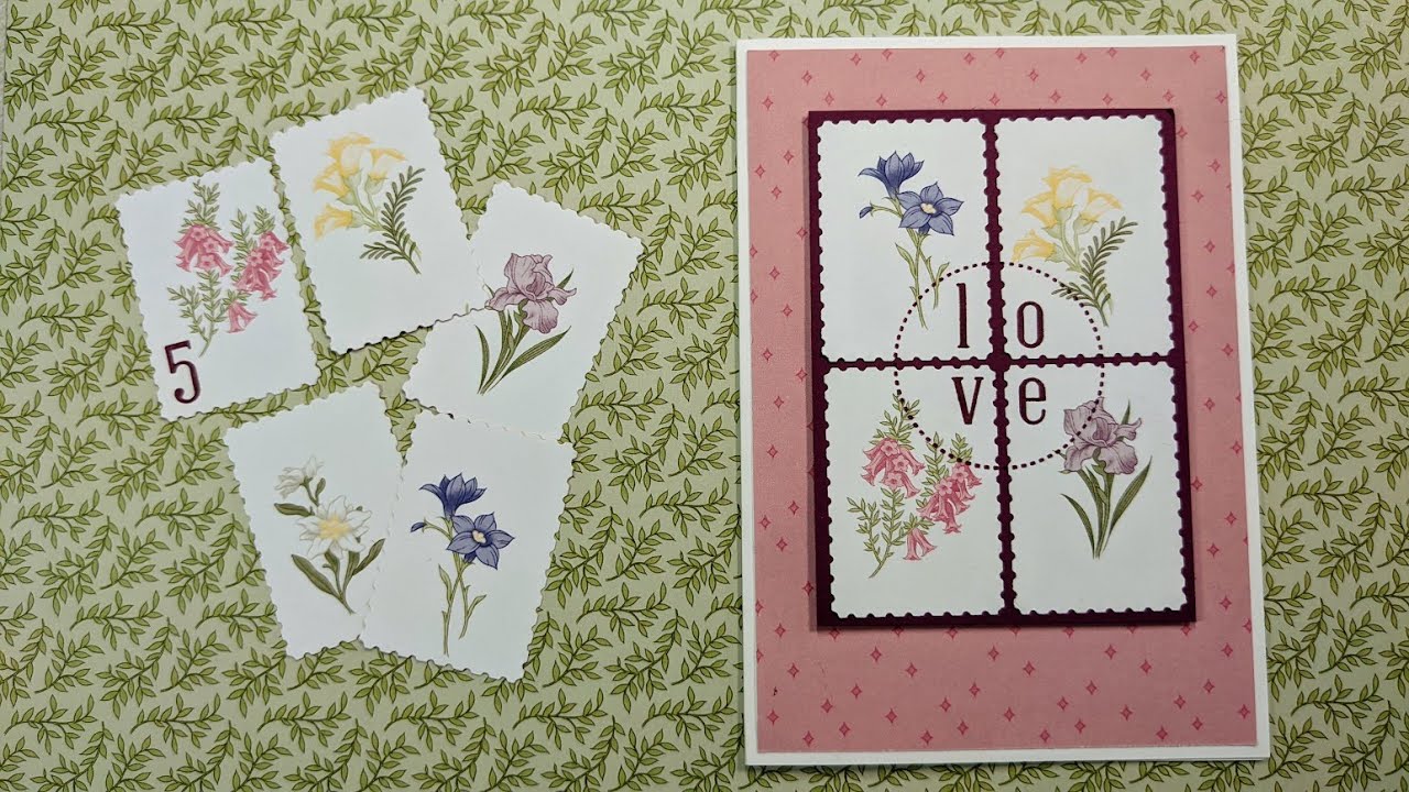 Very easy to create cards using a Postage Stamp punch - YouTube