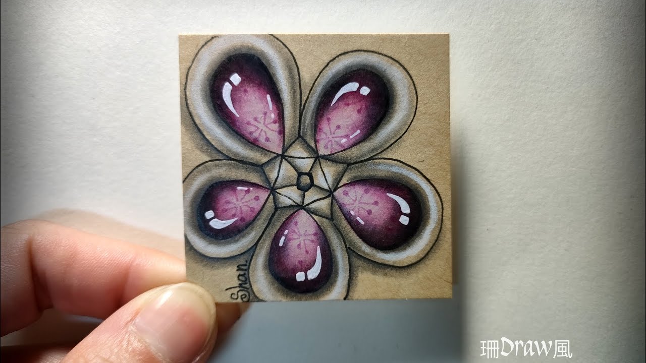 驚呼Ahh寶石Gem+汀絲布蕾Dingsplatz創意禪繞畫教學Creative zentangle painting teaching ...