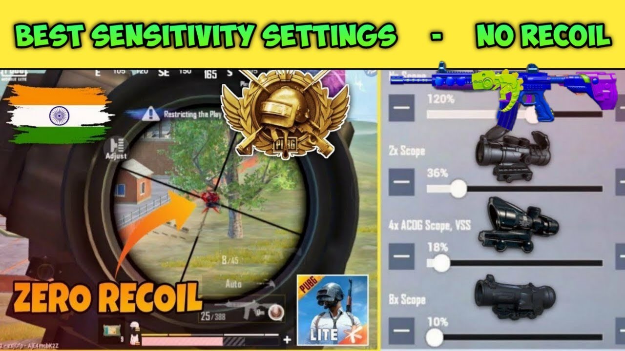 BEST SENSITIVITY SETTING IN PUBG LITE ZERO RECOILE 2021 | HOW TO ...