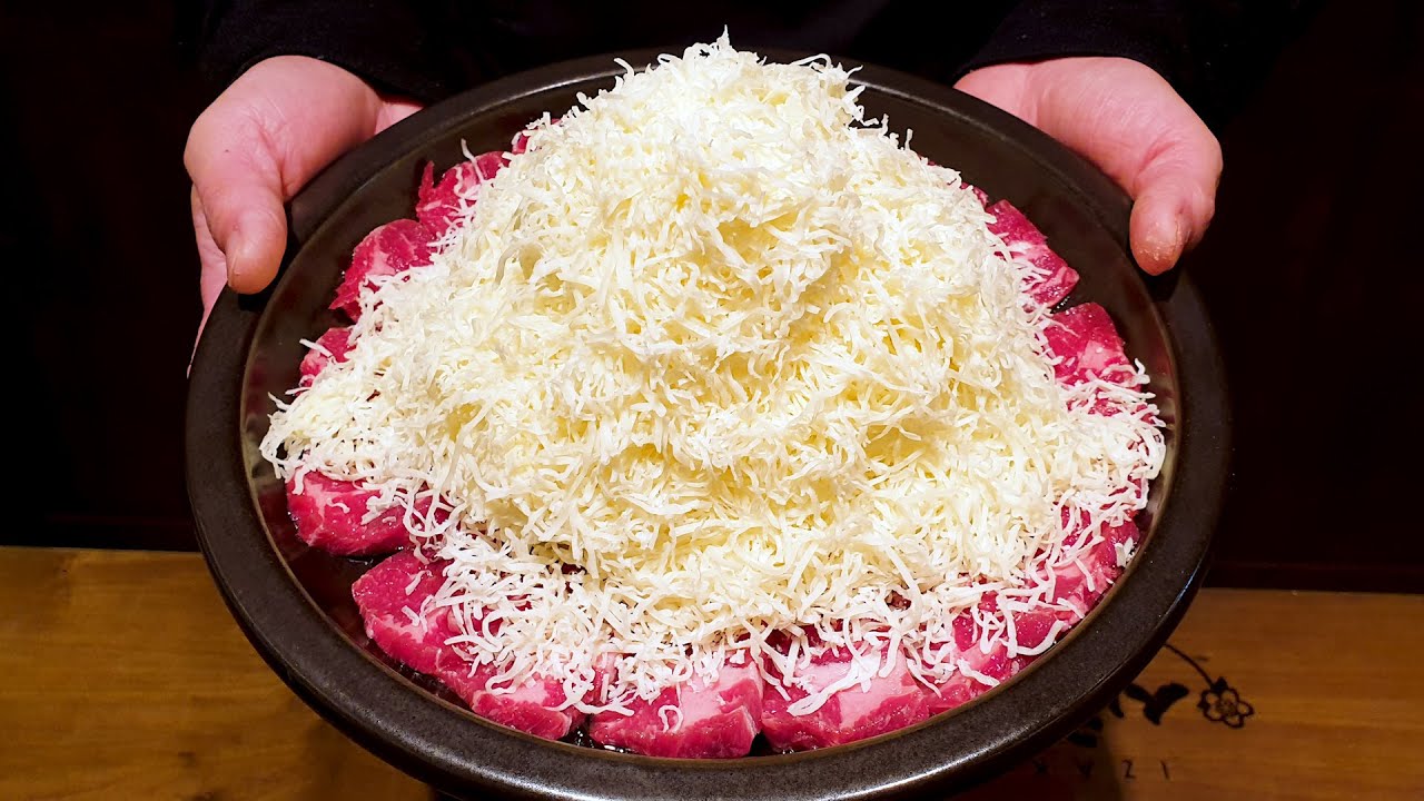 산더미로 쌓은 눈꽃 치즈와 소고기 화로구이, 최고급 살치살 타다끼, Grilled beef with snowflake ...