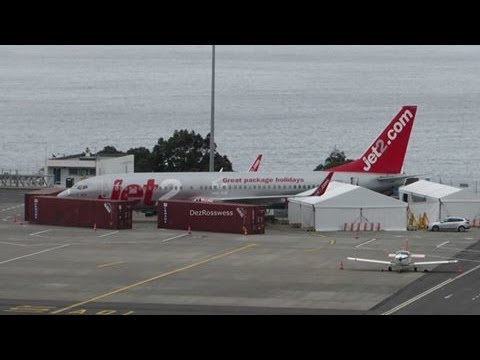 Jet 2 Departs Madeira after tail strike repairs - YouTube
