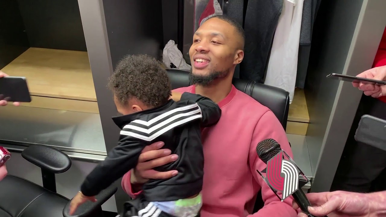 Damian Lillard — and Dame Jr. — discuss Portland Trail Blazers' win ...