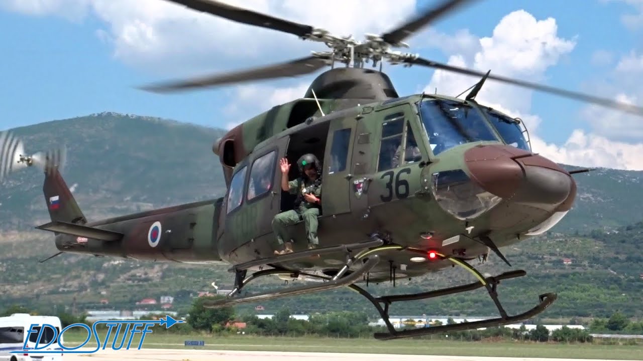 Slovenian Air Force Bell 412EP - Takeoff from Split airport SPU/LDSP ...