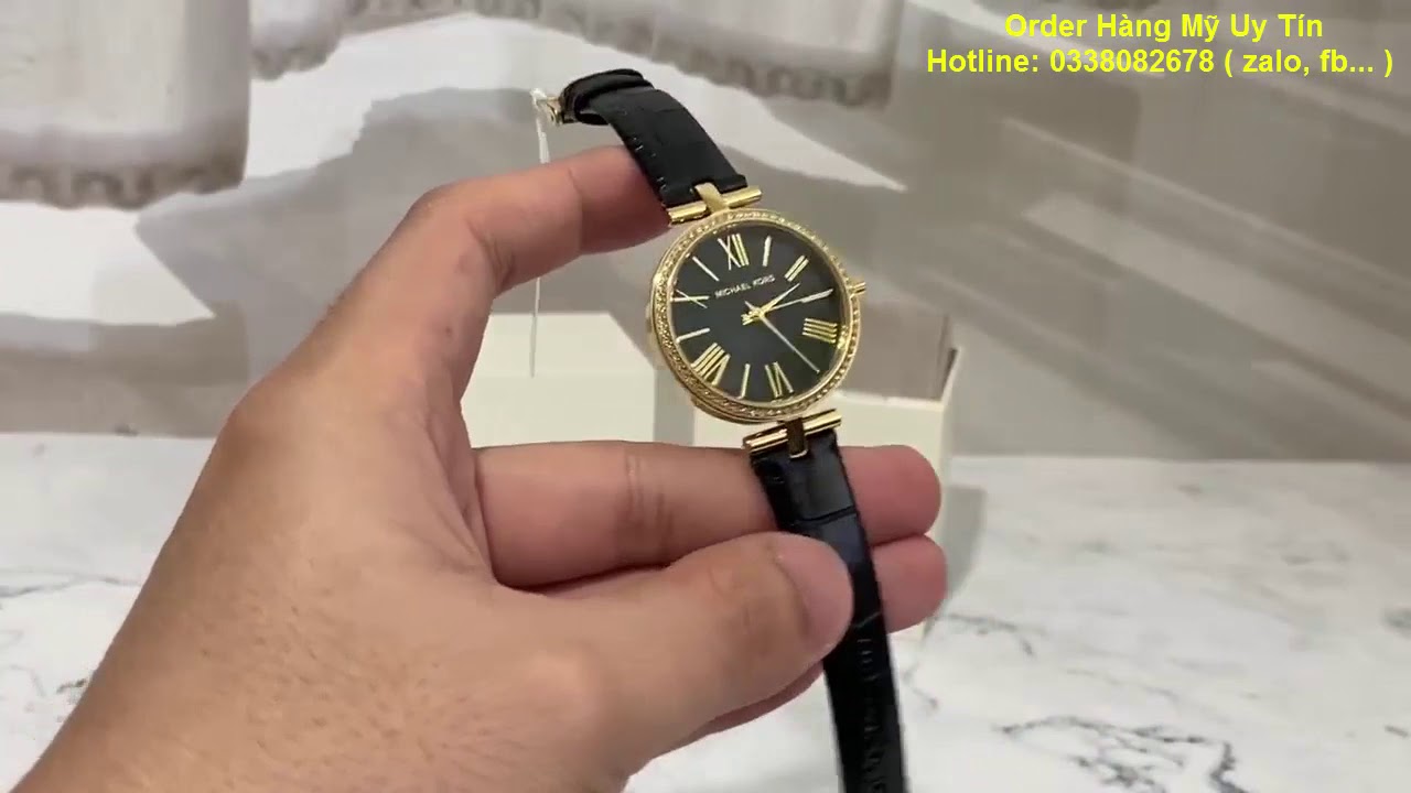 Siêu phẩm đồng hồ nữ dây da màu đen chính hãng MK2789 - YouTube