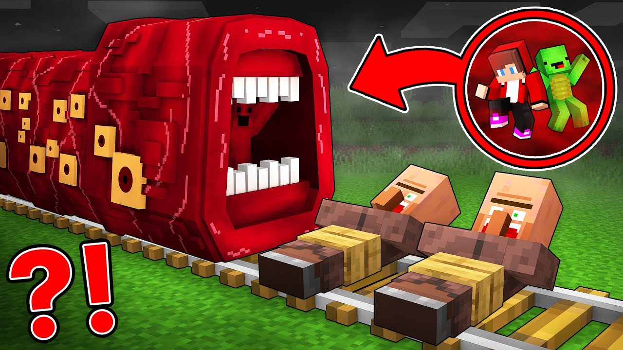 How JJ and Mikey Survived inside TRAIN EATER in Minecraft? / Maizen ...