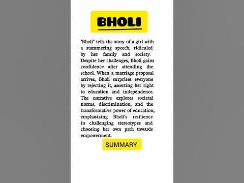 Bholi Summary Class 10 | Footprints Without Feet- Bholi #english - YouTube