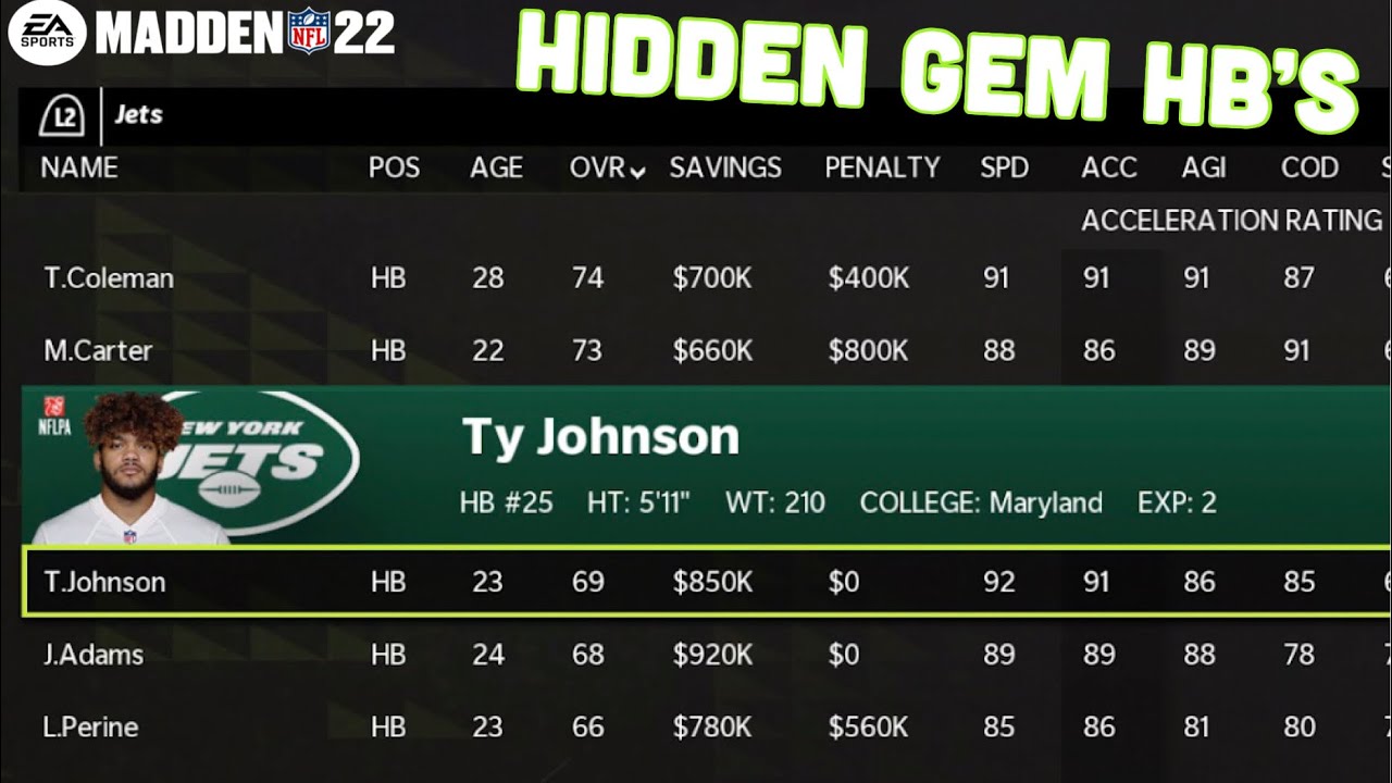 Madden 22 Hidden Gem HB's - YouTube