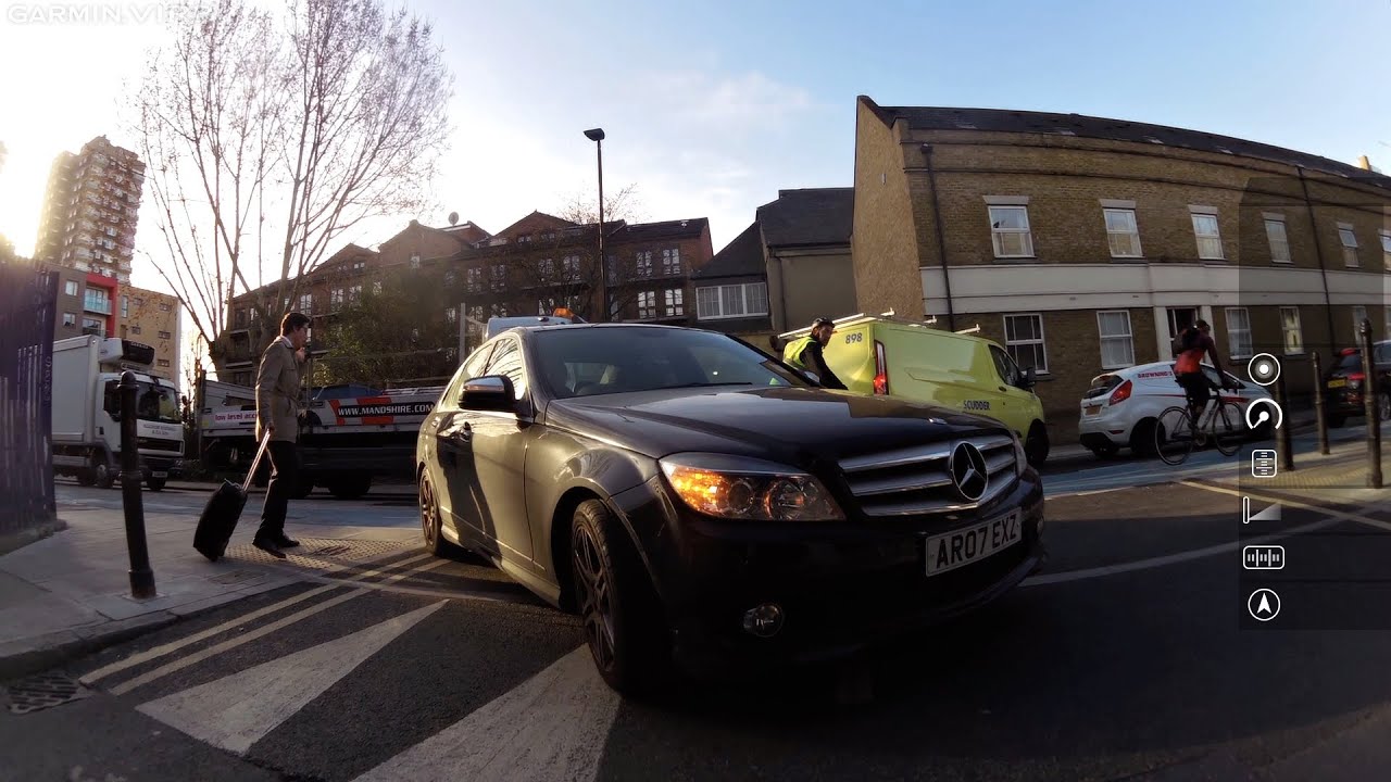 MERCEDES C220 uses segregated Cycle lane CS3 as personal lane. "AR07 ...