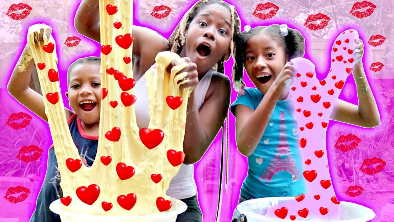 DIY GIANT FLUFFY VALENTINES DAY SLIME (NO RULES) ️ W/ LACY'S FILES ...