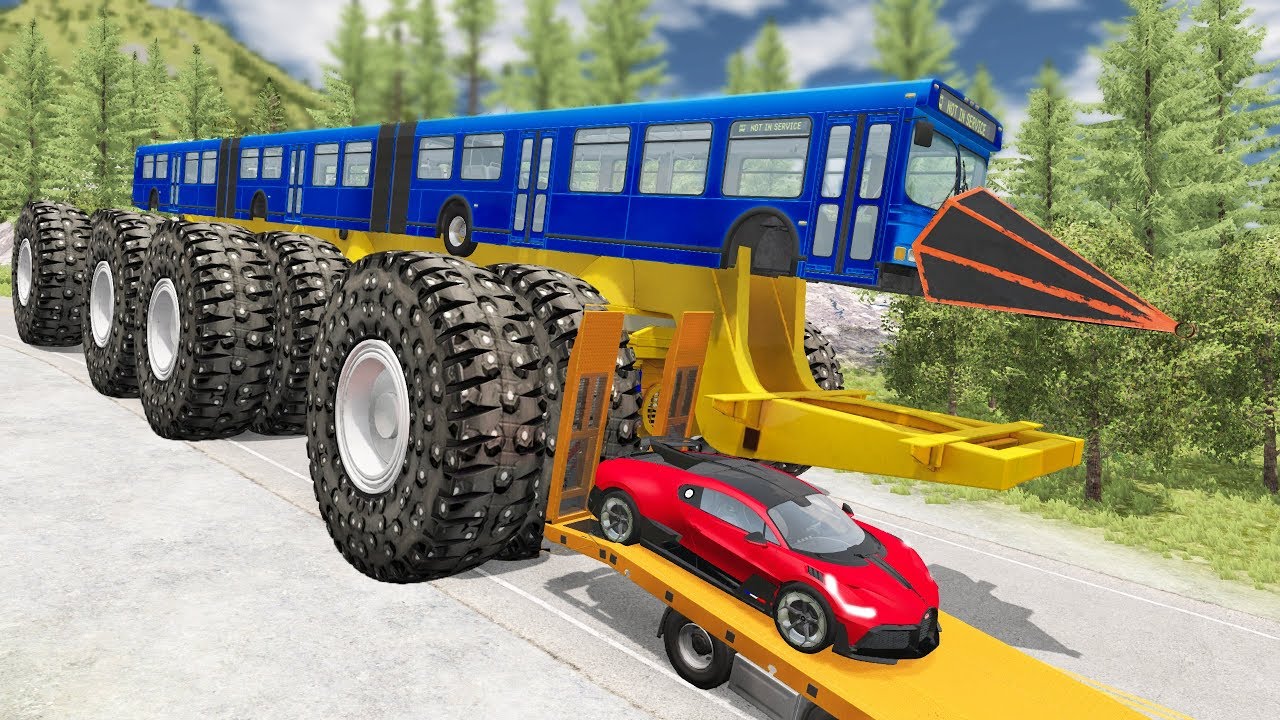 Beamng drive - Giants Machines Crushes Cars #9 - YouTube