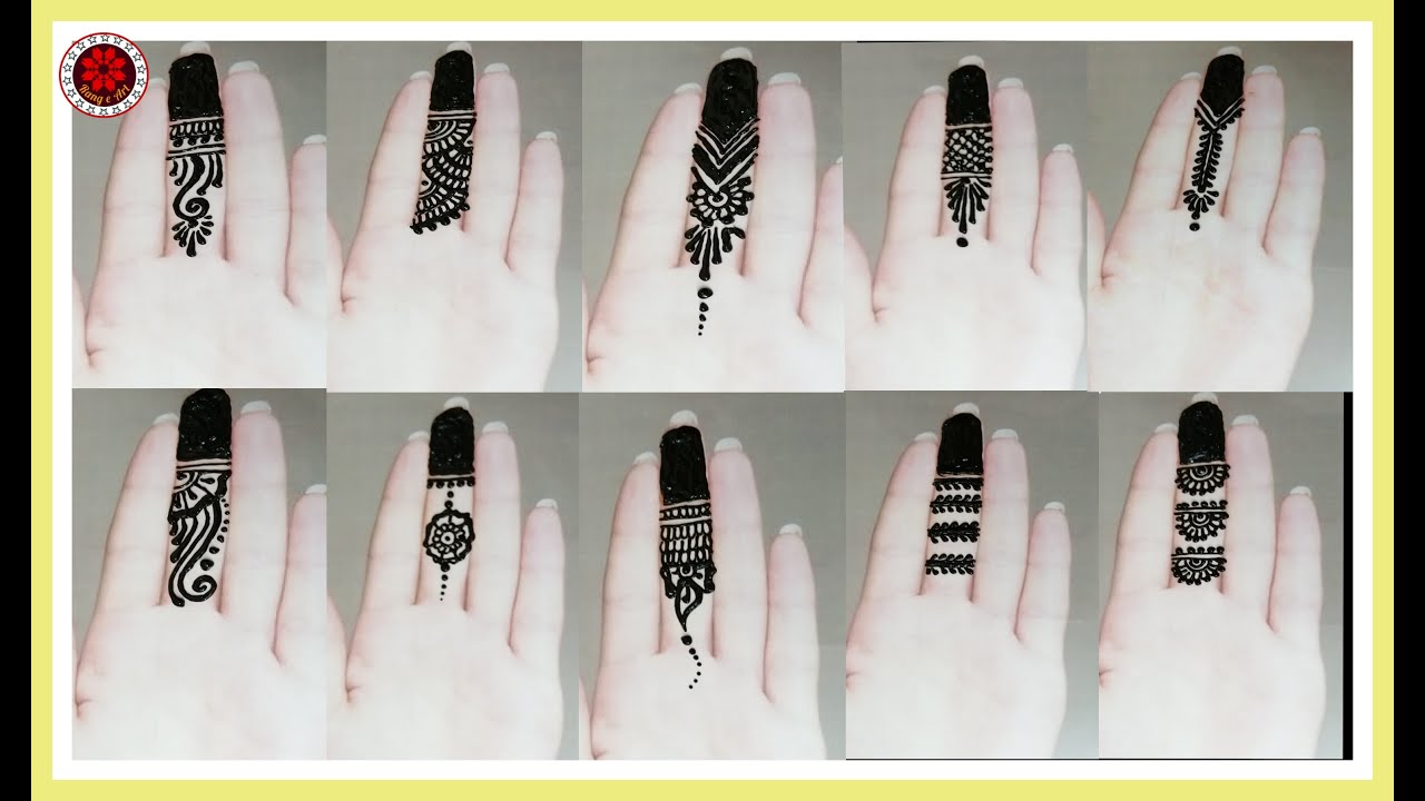 Front hand fingers henna design ||easy and beautiful fingers mehndi ...