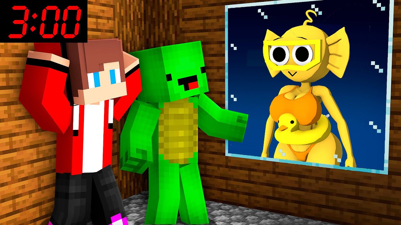 How Mikey and JJ Hiding From Bailey Sprunki Woman in Minecraft at 3:00 AM ?! - Maizen - YouTube