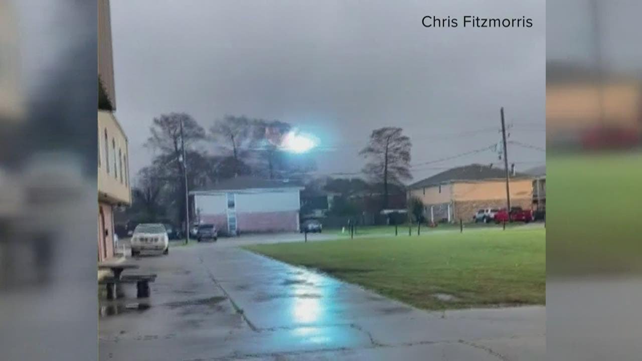 Fireball flies across lines as transformer blows in winter weather ...