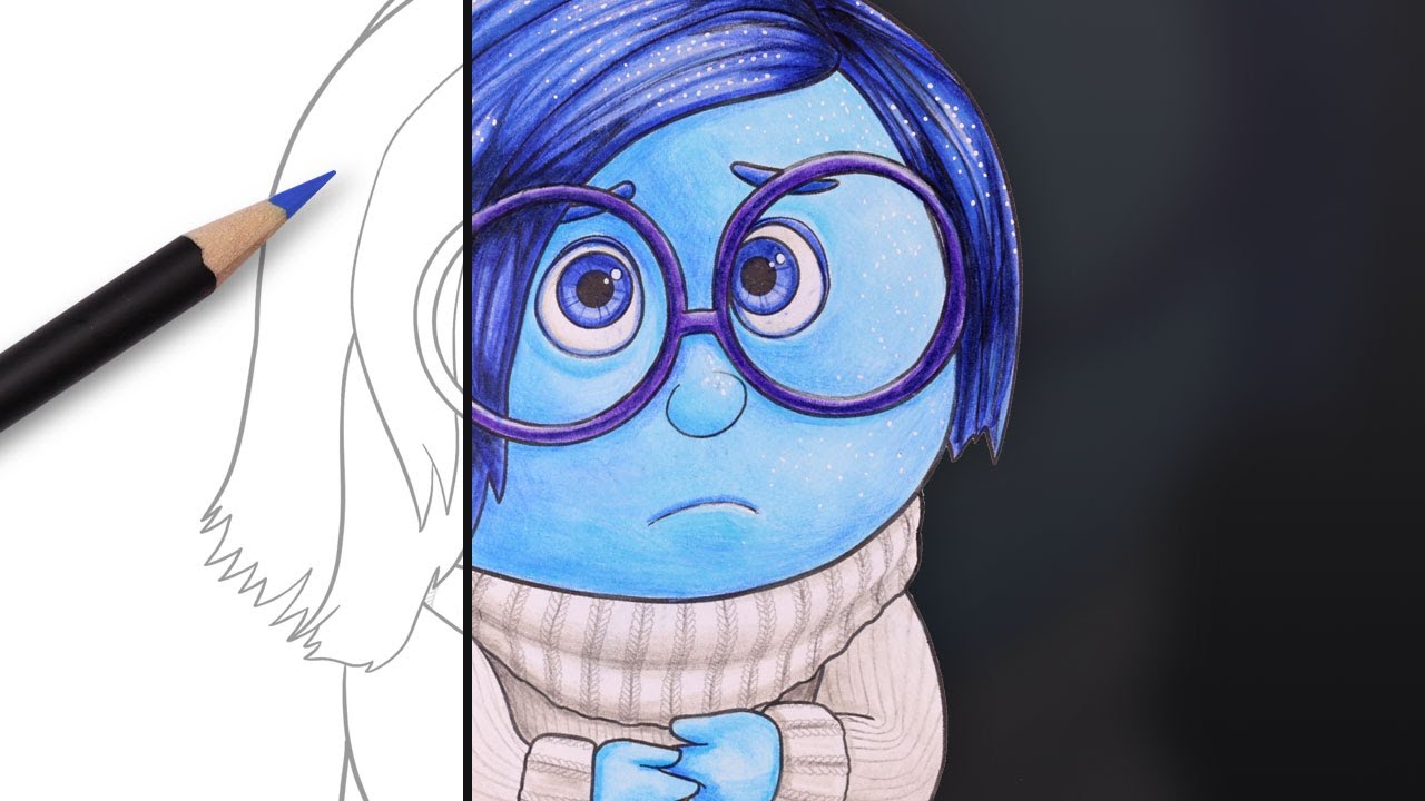 How to Color Emotion Sadness - Basic and Advanced | Inside Out Coloring ...