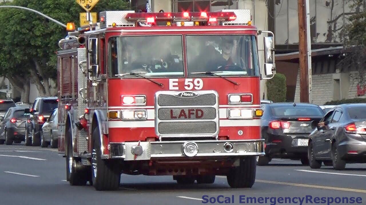 LAFD Engine 37, Engine 59 & Rescue 59 - YouTube
