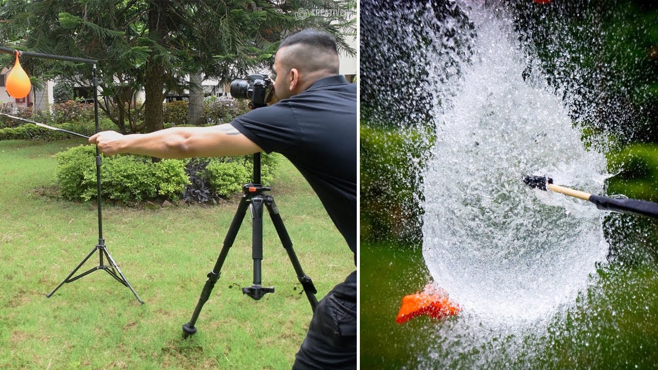 Popping Water Balloon Photography Using Fast Shutter Speed - YouTube