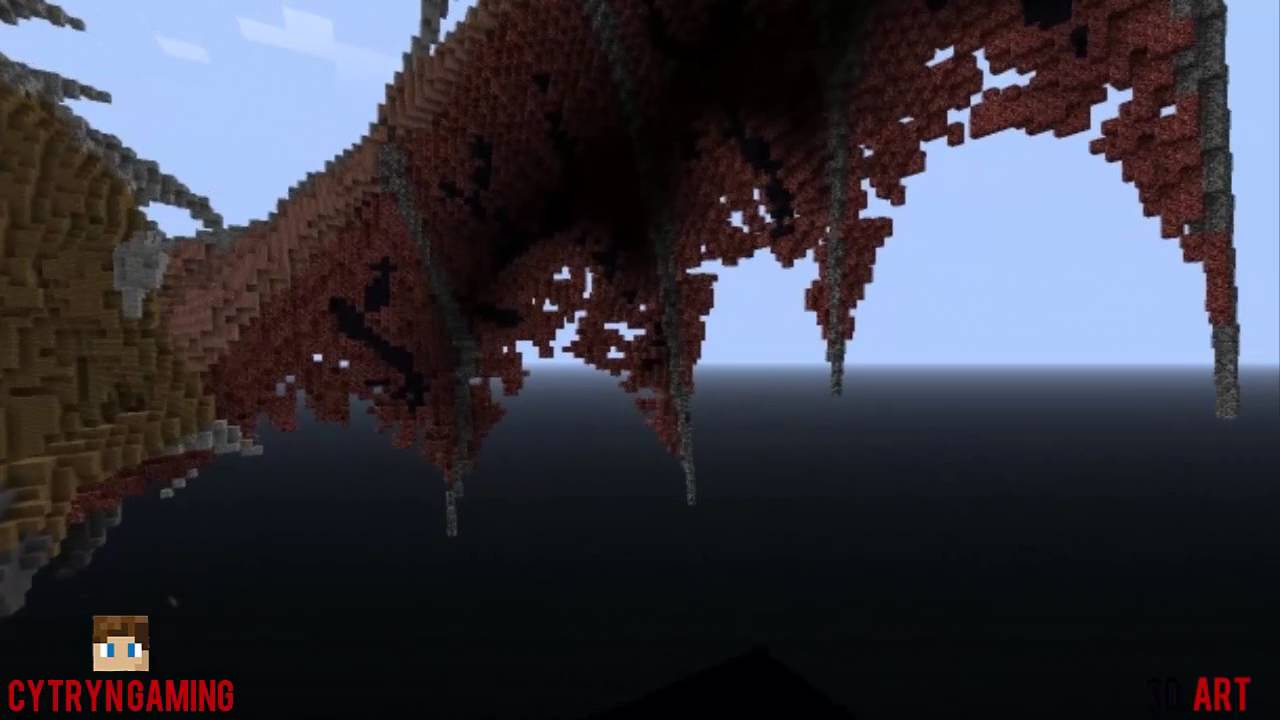 Minecraft 3D ART #1: Smaug Over Hobbiton - Minecraft the Hobbit - YouTube