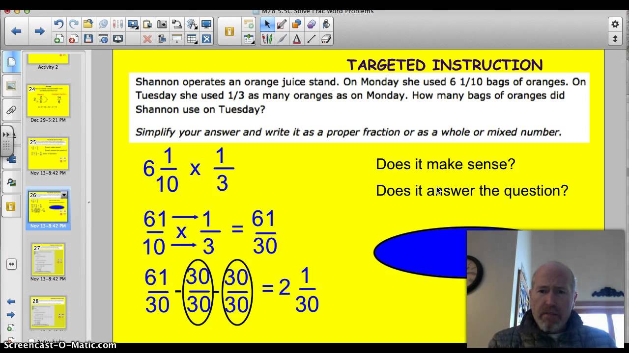5.5C Solve Problems Multiplying Fractions and Mixed Numbers - YouTube