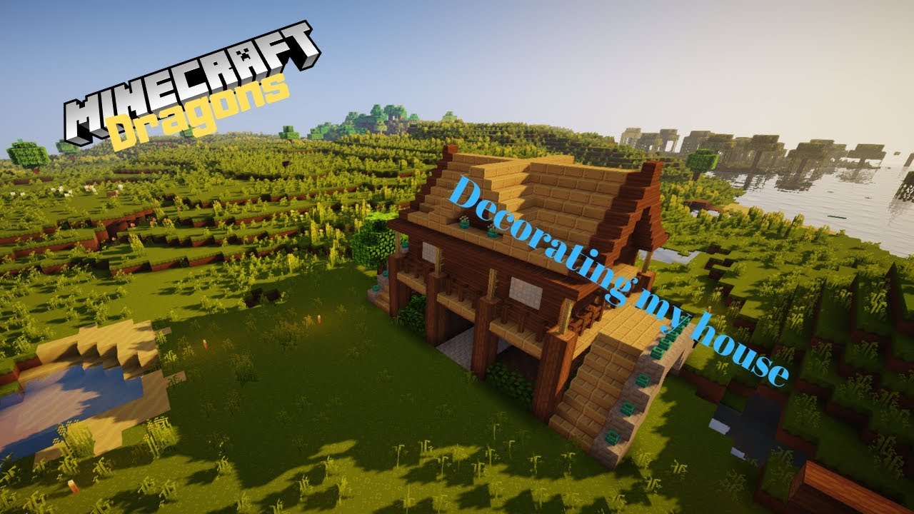 Minecraft Dragons | Decorating my house - YouTube