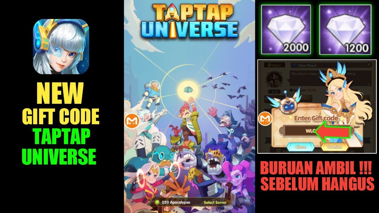 NEW GIFT CODE TERBARU GAME TAPTAP UNIVERSE BURUAN KLAIM HADIAHNYA BANYAK BANGET - YouTube